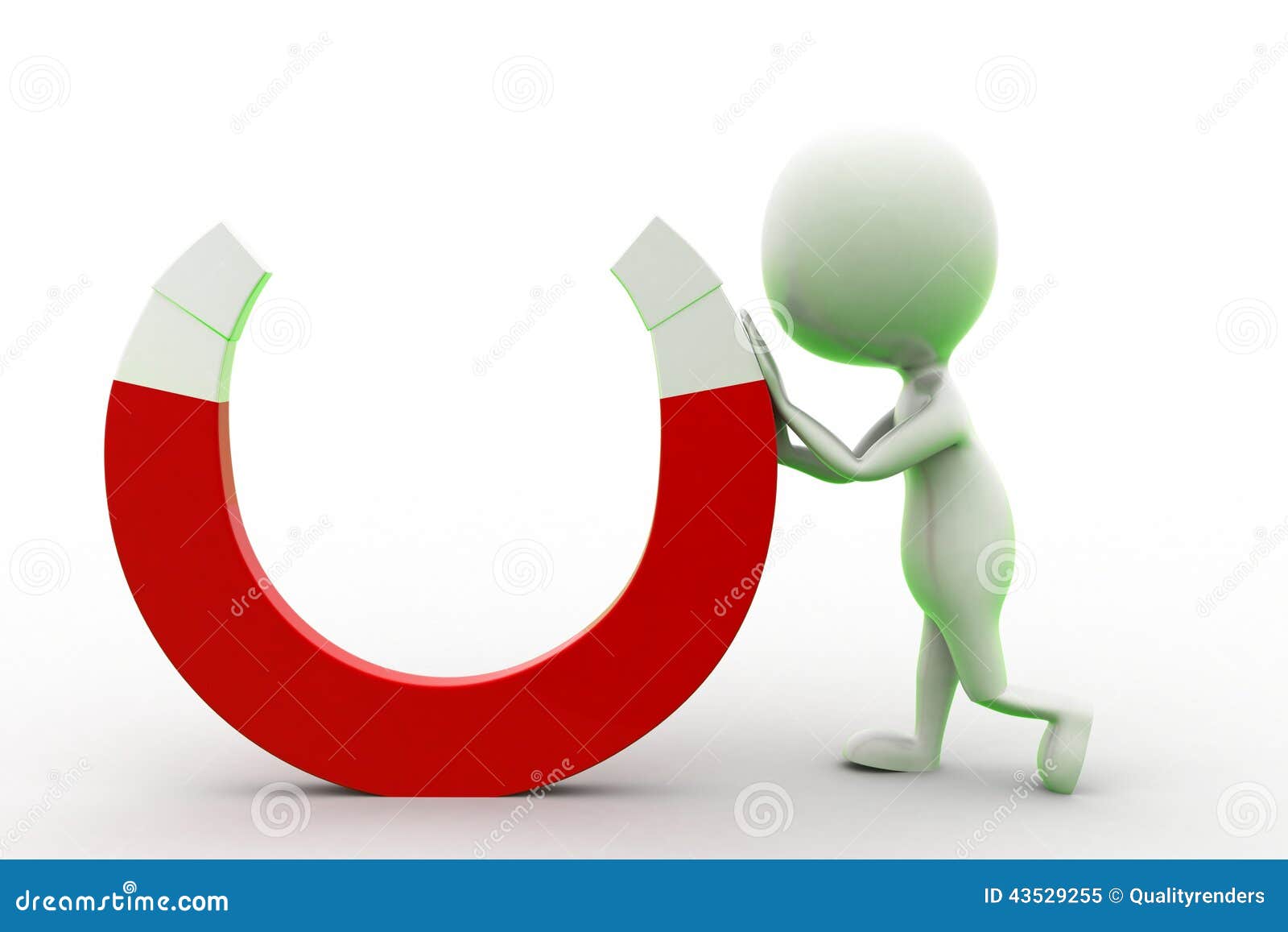 3d man and Magnet stock illustration. Illustration of background - 43529255