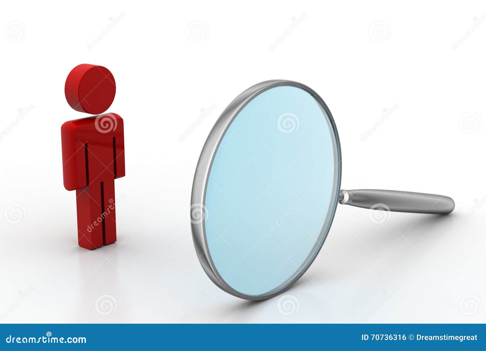 3d man with magnifier stock illustration. Illustration of mystery ...