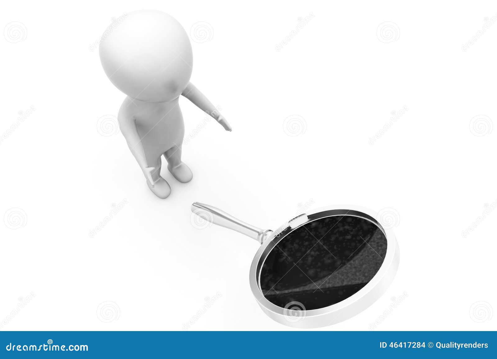 3d Man Magnifying Glass Concept Stock Illustration - Illustration of ...