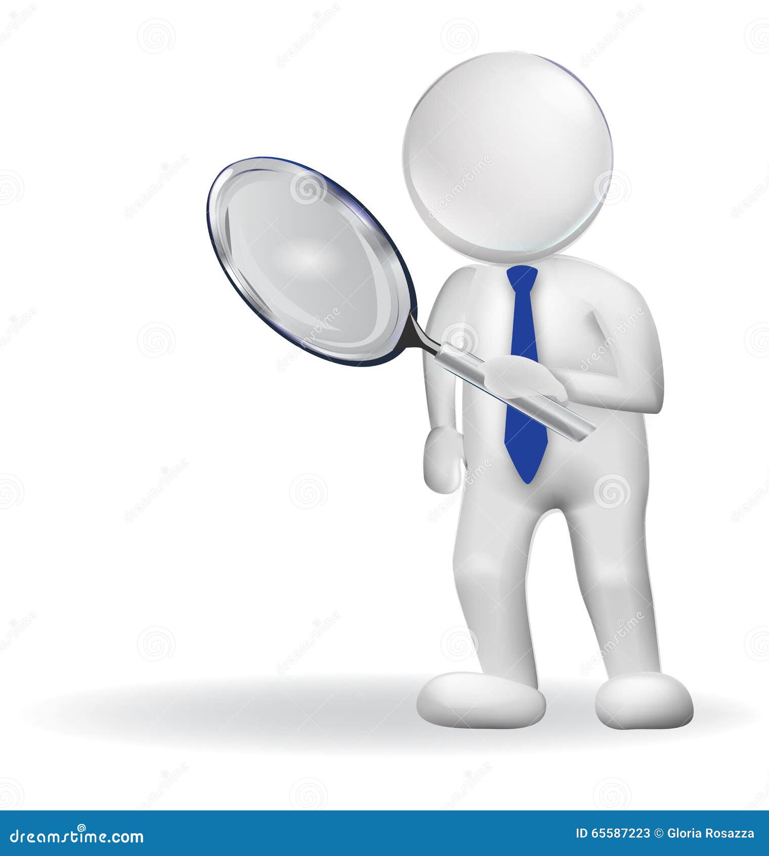 3d Man With Magnifying Glass Stock Illustration Illustration Of Glass