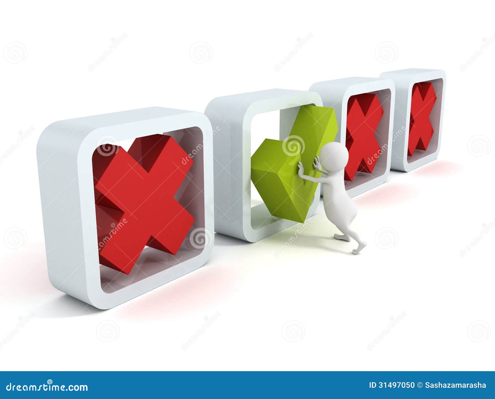 3d Man Make Choice by Large Checklist Stock Illustration - Illustration ...