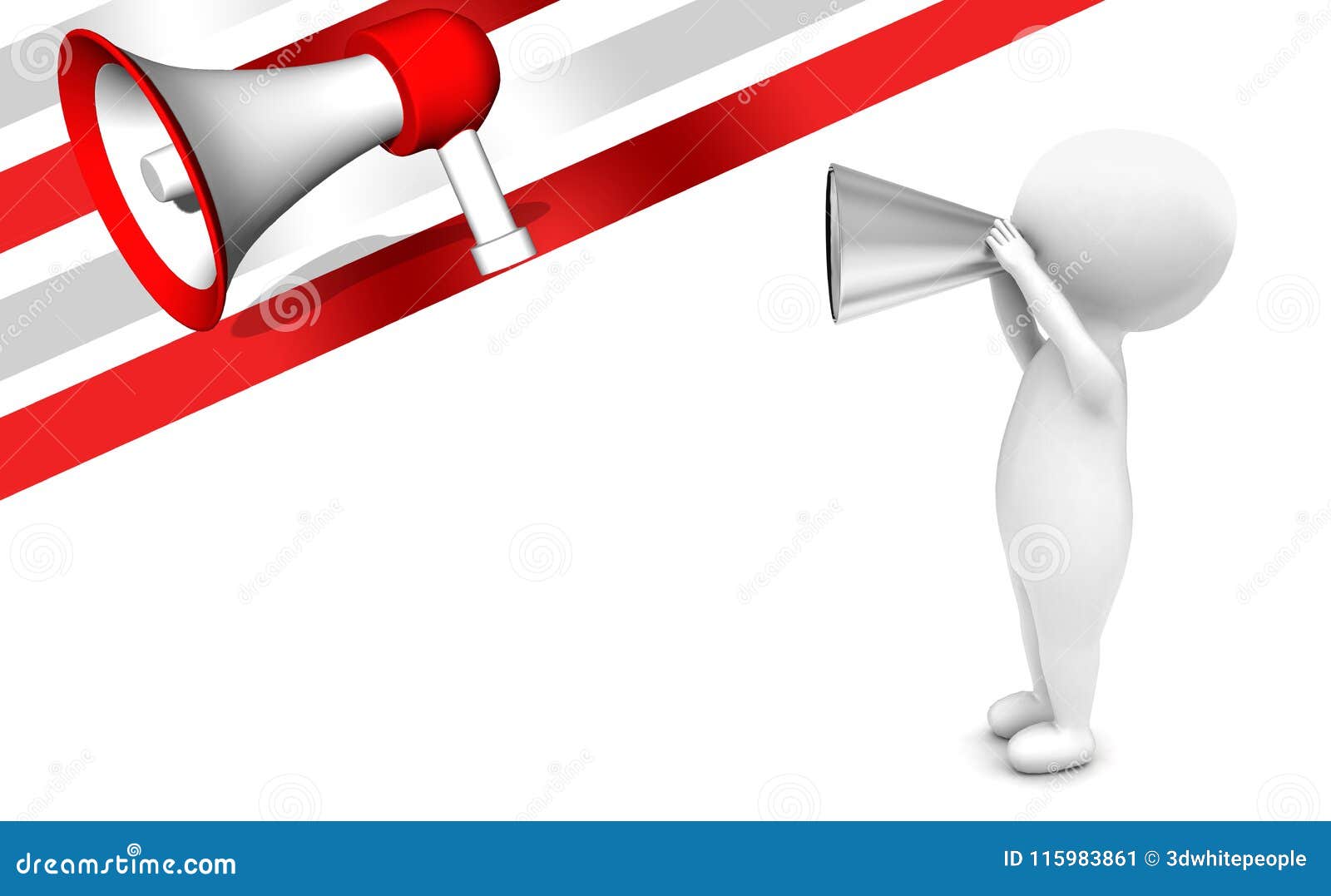 3d Man Making Annoucement Concept Stock Illustration - Illustration of ...