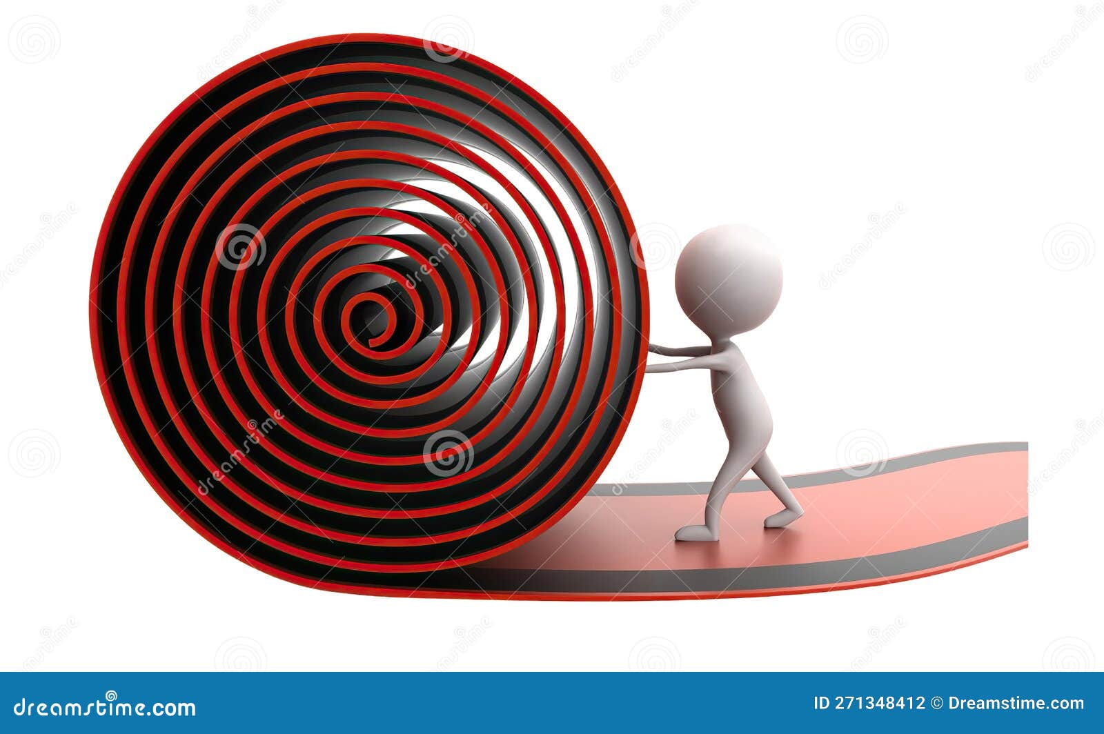 3d Man Making a Path Concept Stock Illustration - Illustration of three ...