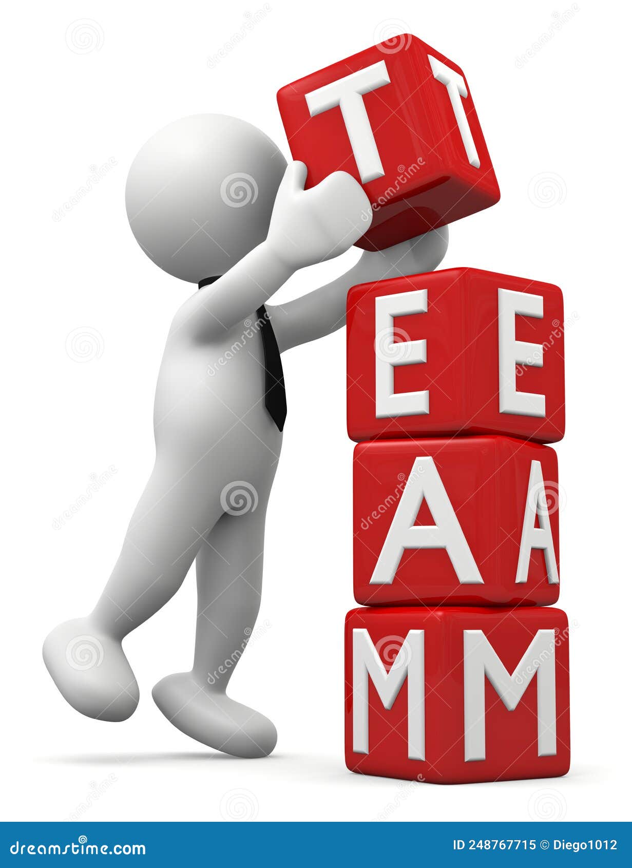 3d man making up team stock illustration. Illustration of company ...
