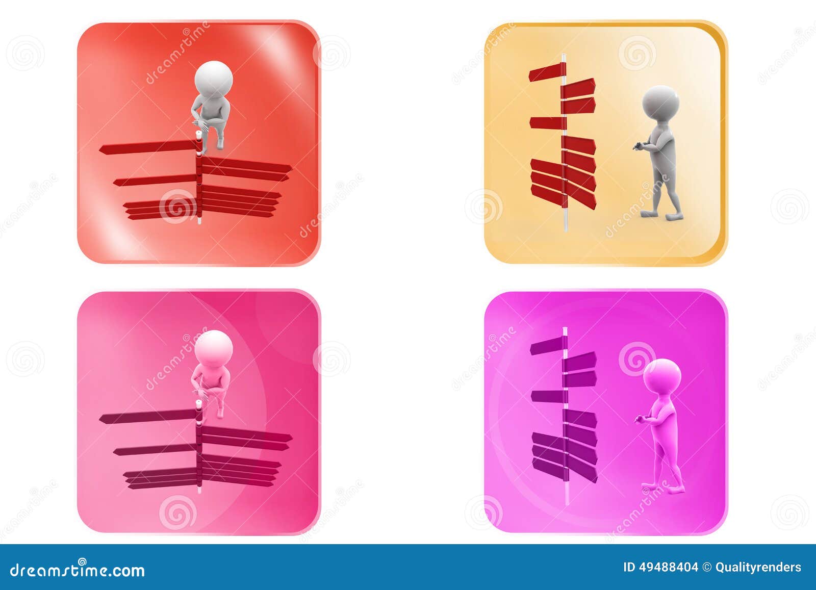 3d man many direction icon stock illustration. Illustration of idea ...