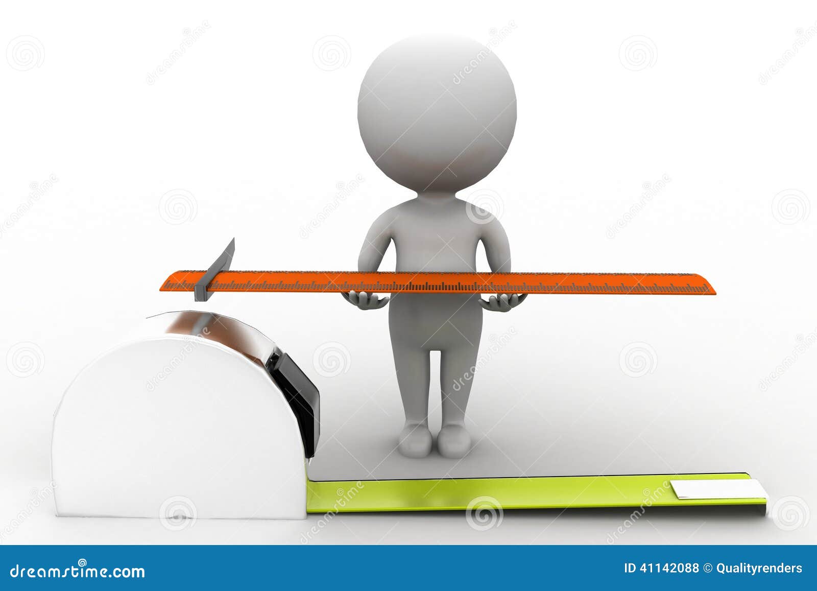 3d Man with Measuring Scale and Tape Stock Illustration - Illustration ...