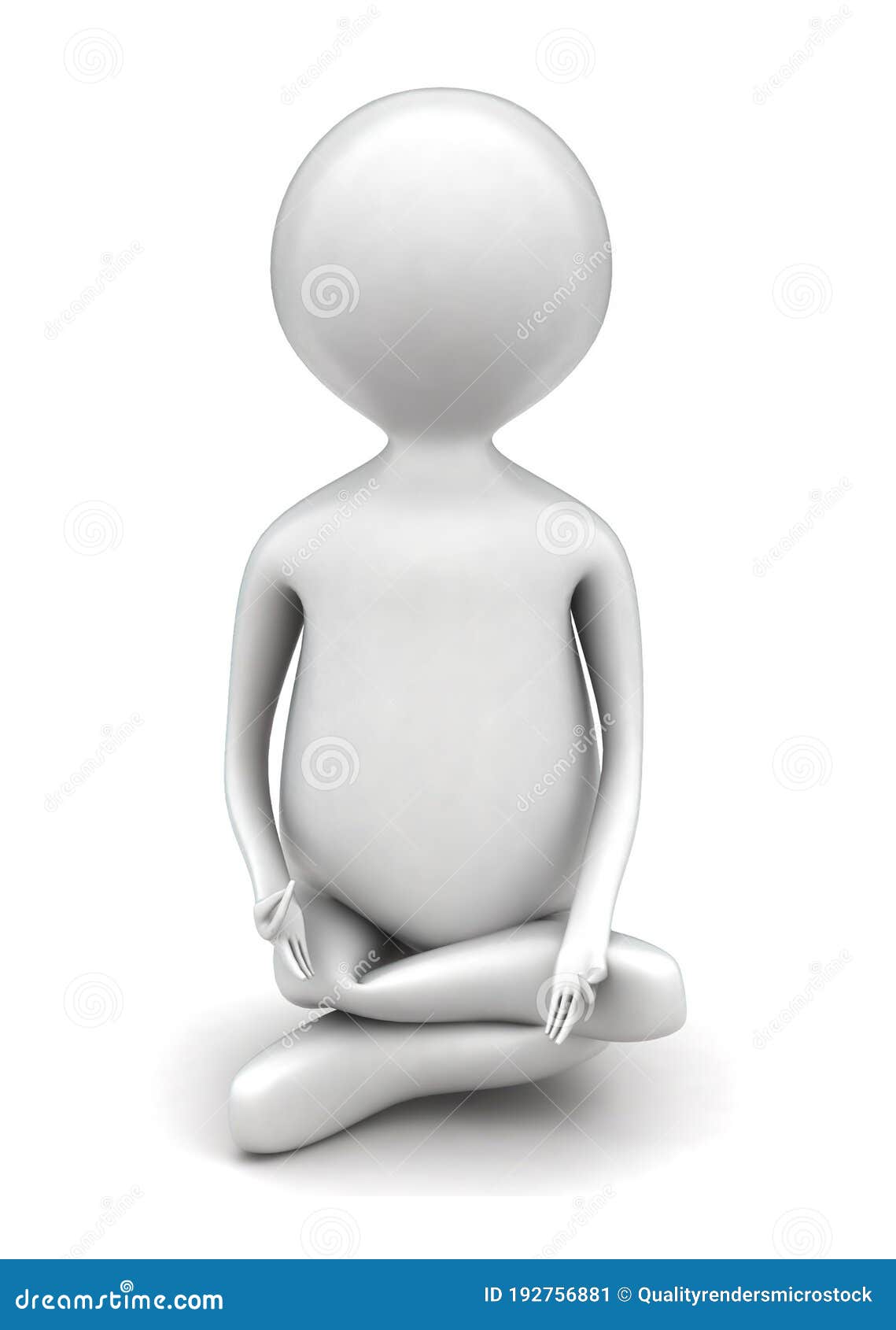 3d man meditation concept stock illustration. Illustration of cartoon ...