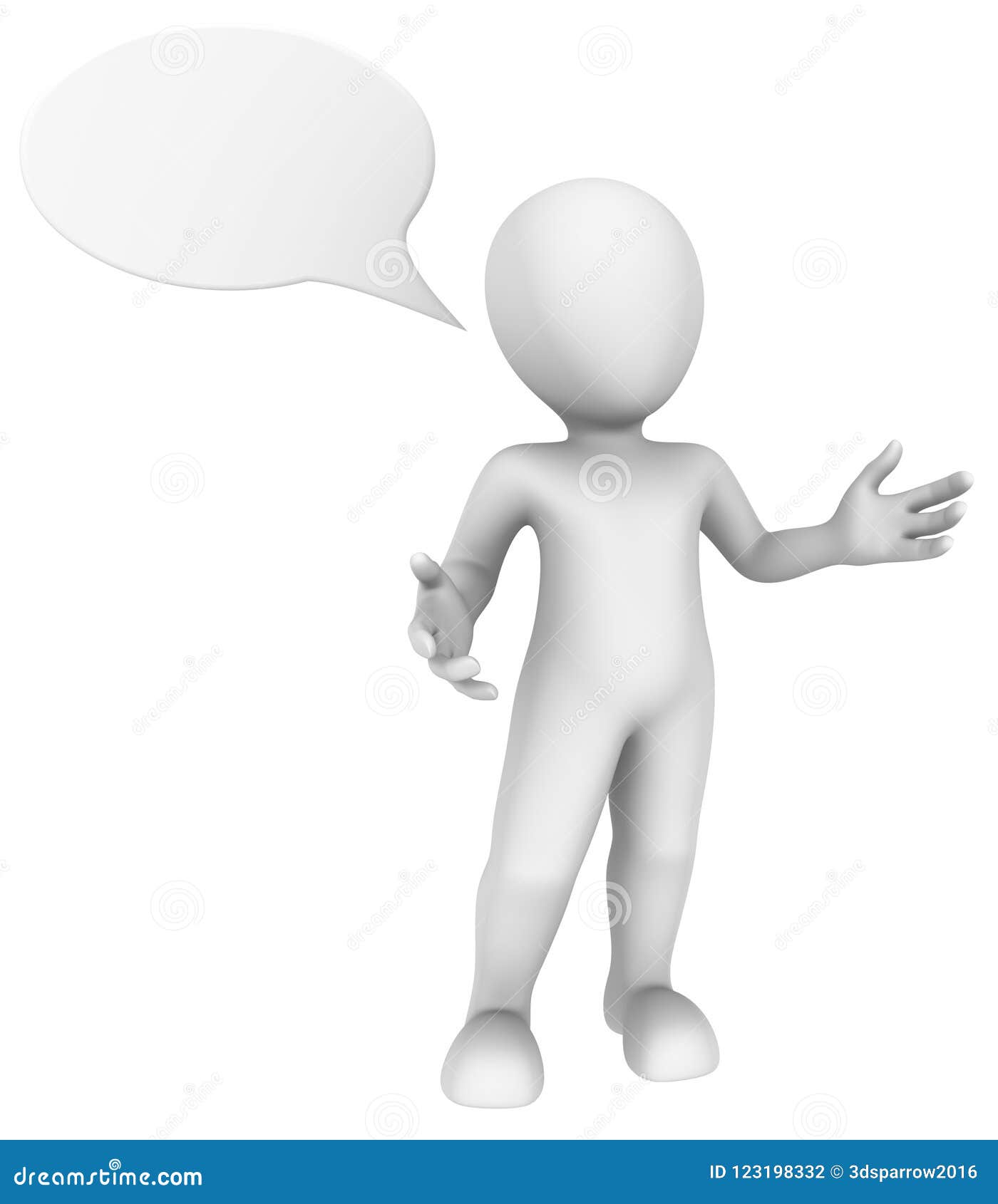 3d Man with Message Bubble Above His Head. 3d Illustration Stock ...