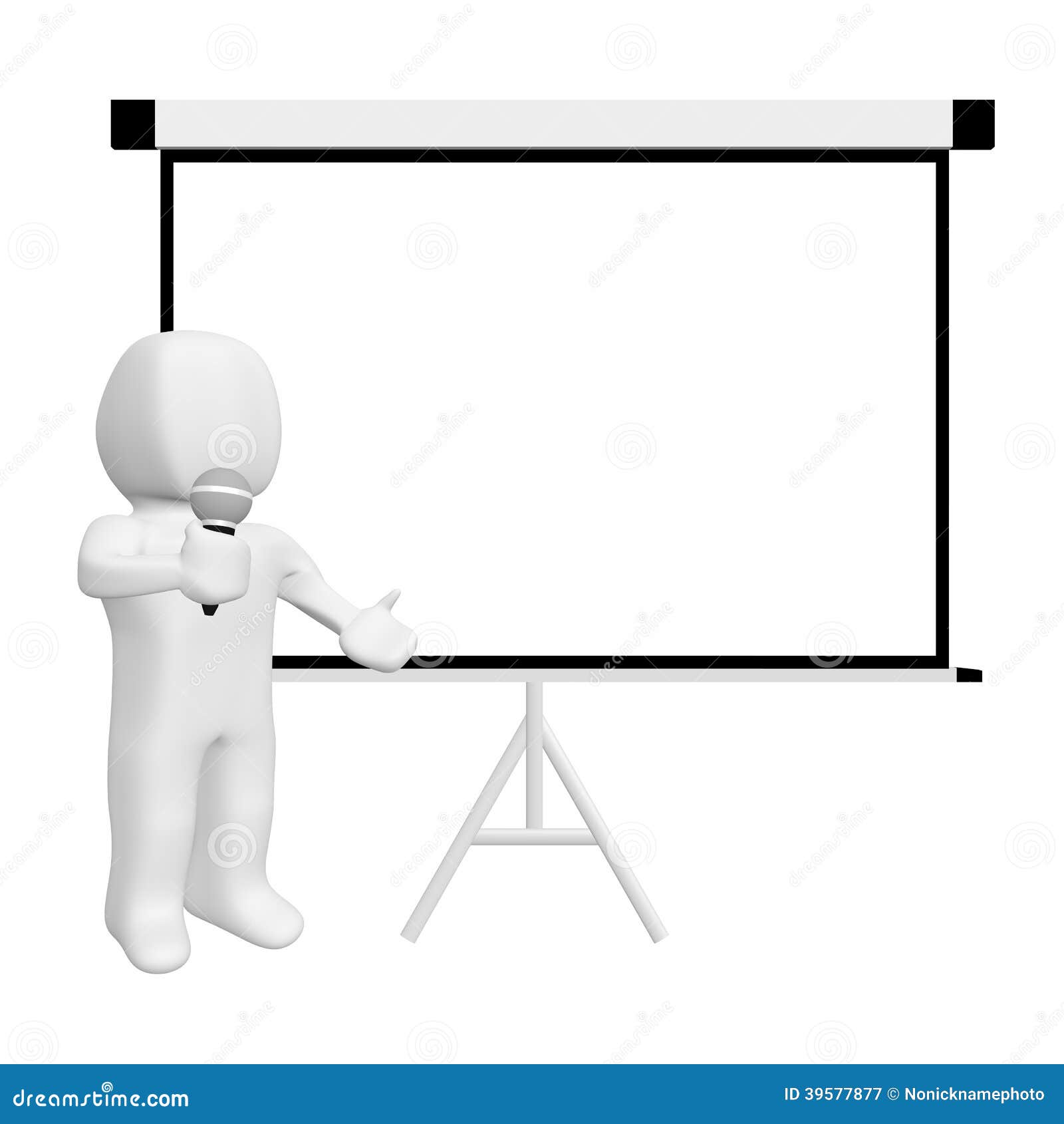 3d Man with Microphone Presentation Stock Illustration - Illustration ...