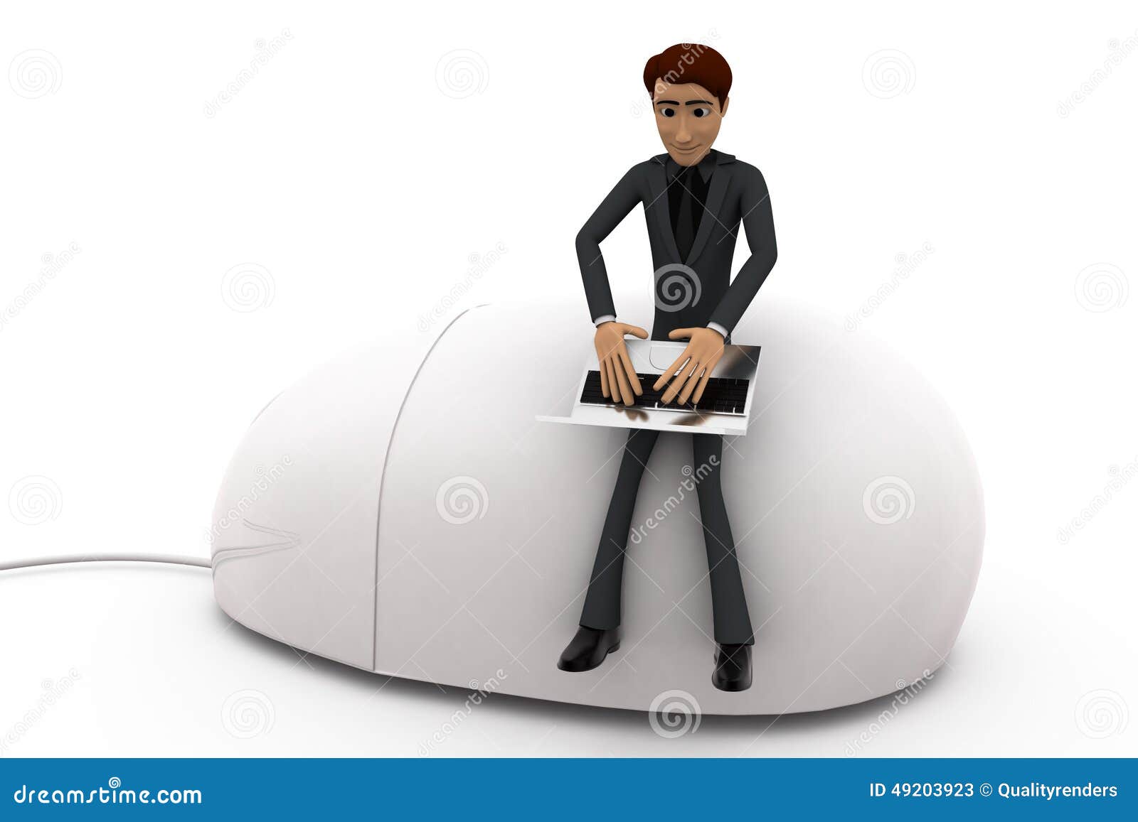 3d man on mouse concept stock illustration. Illustration of idea - 49203923