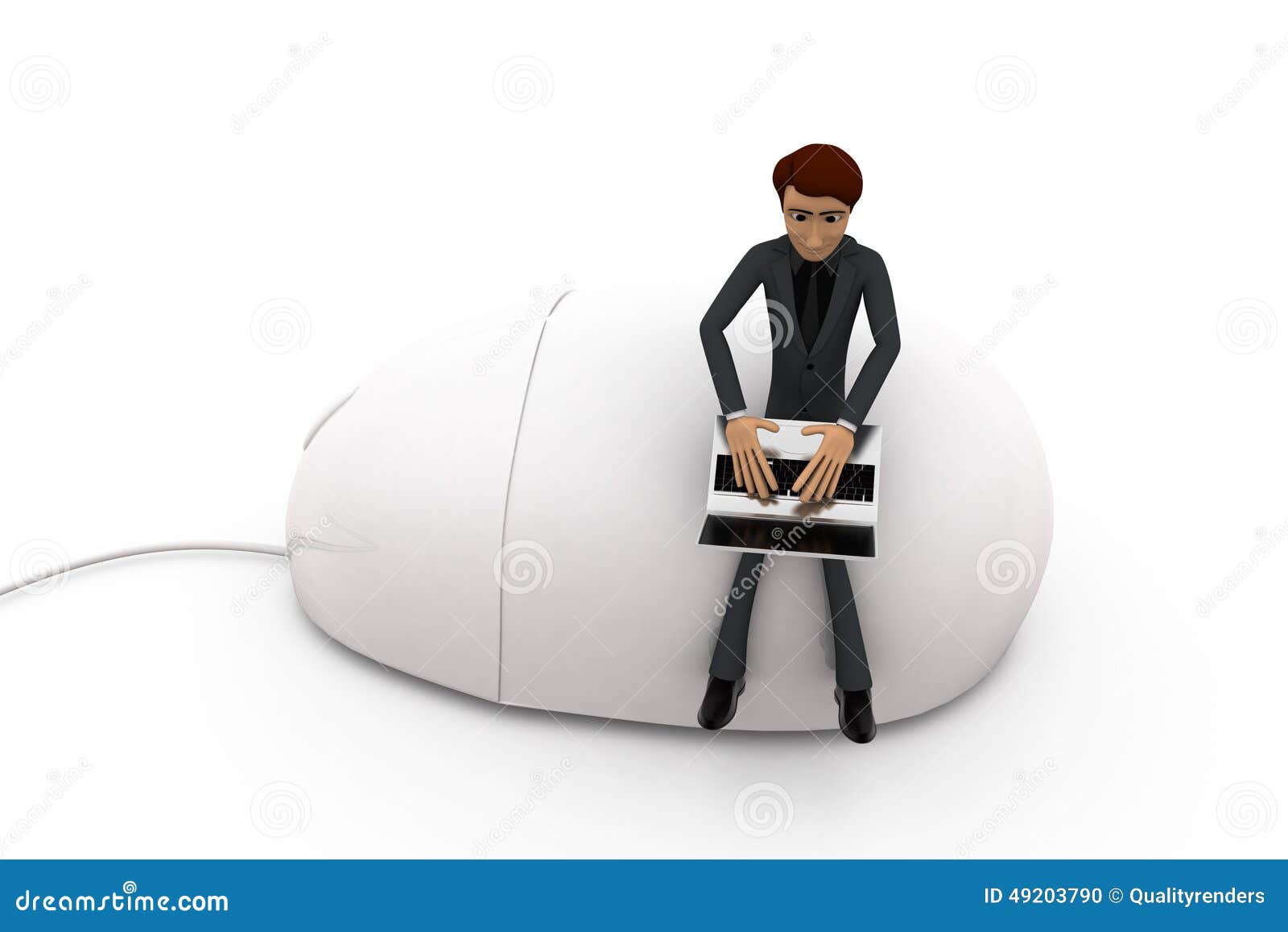 3d man on mouse concept stock illustration. Illustration of coat - 49203790