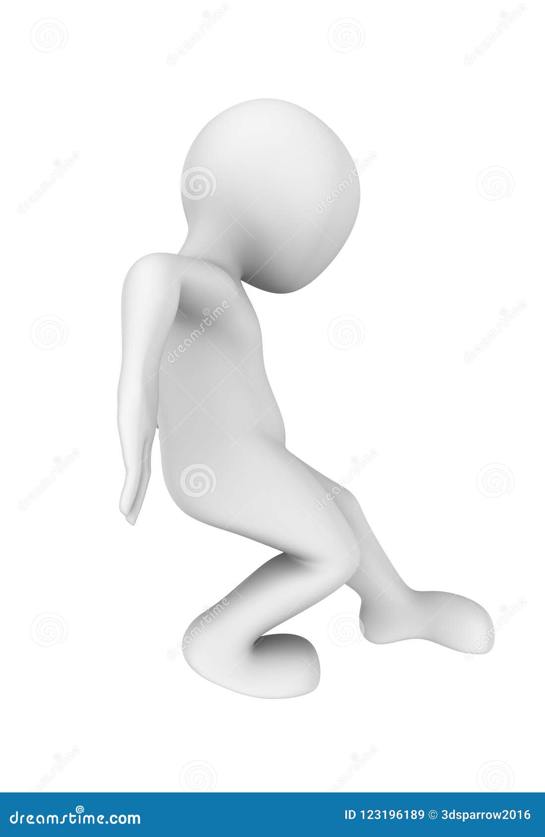 3d Man Moves Heavy Cargo. 3d Illustration. Stock Illustration ...