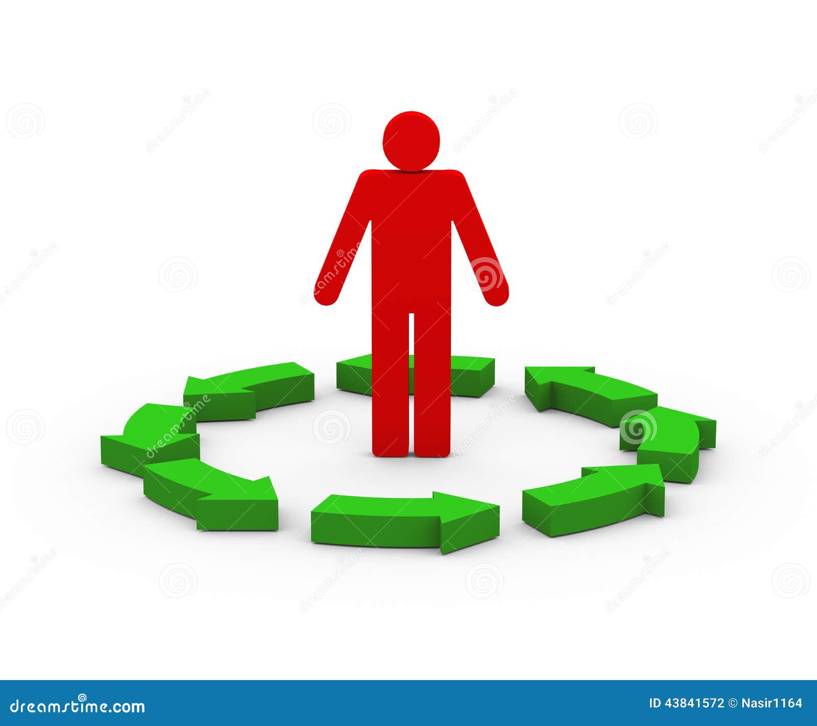 3d Man and Moving Circular Arrows Stock Illustration - Illustration of ...