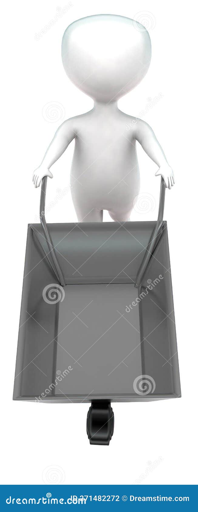3d Man Moving Trolley Concept Stock Illustration - Illustration of ...