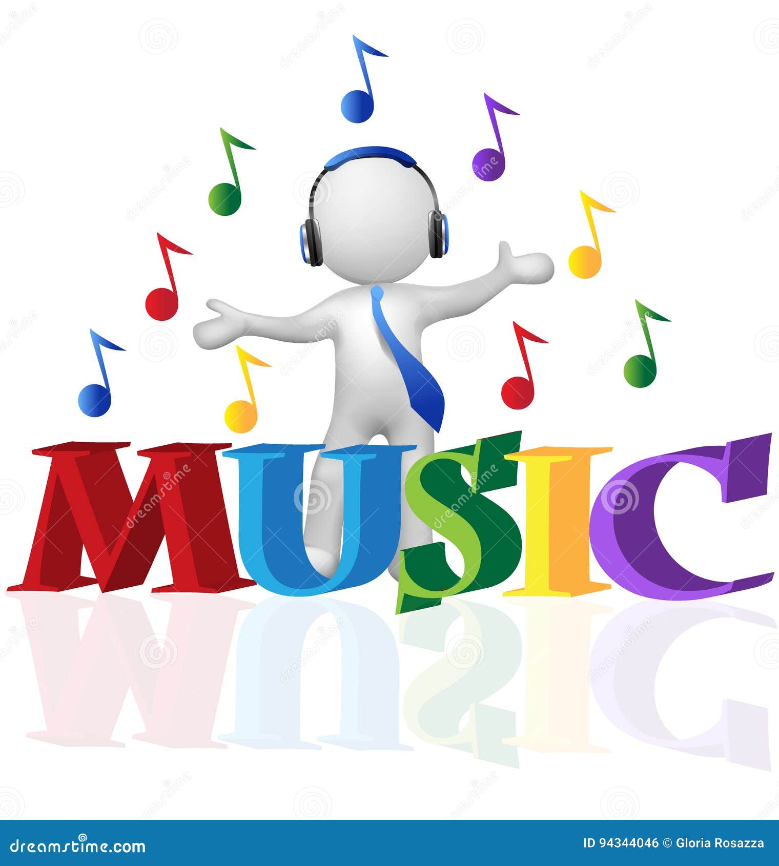 3D man musical logo stock vector. Illustration of abstract - 94344046