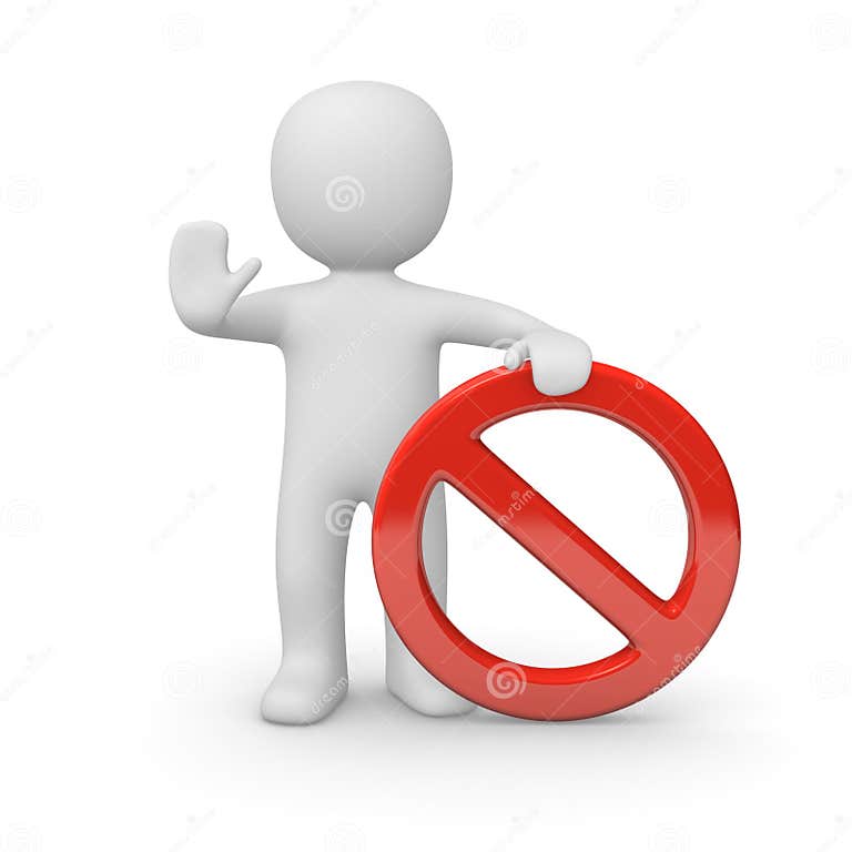 3d man with no sign stock illustration. Illustration of obscene - 102785444