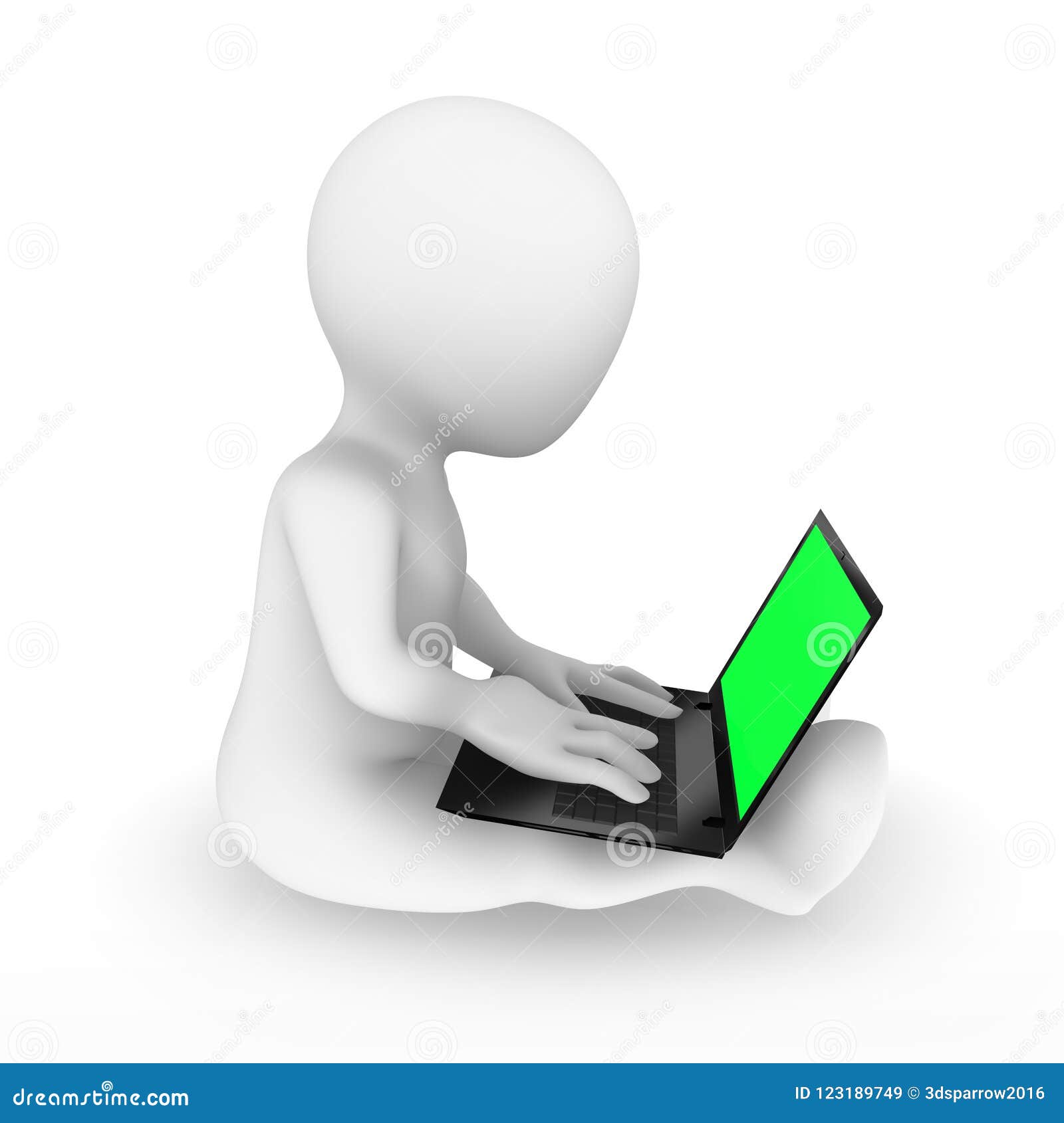 3d Man and Notebook in Hands. Stock Illustration - Illustration of ...