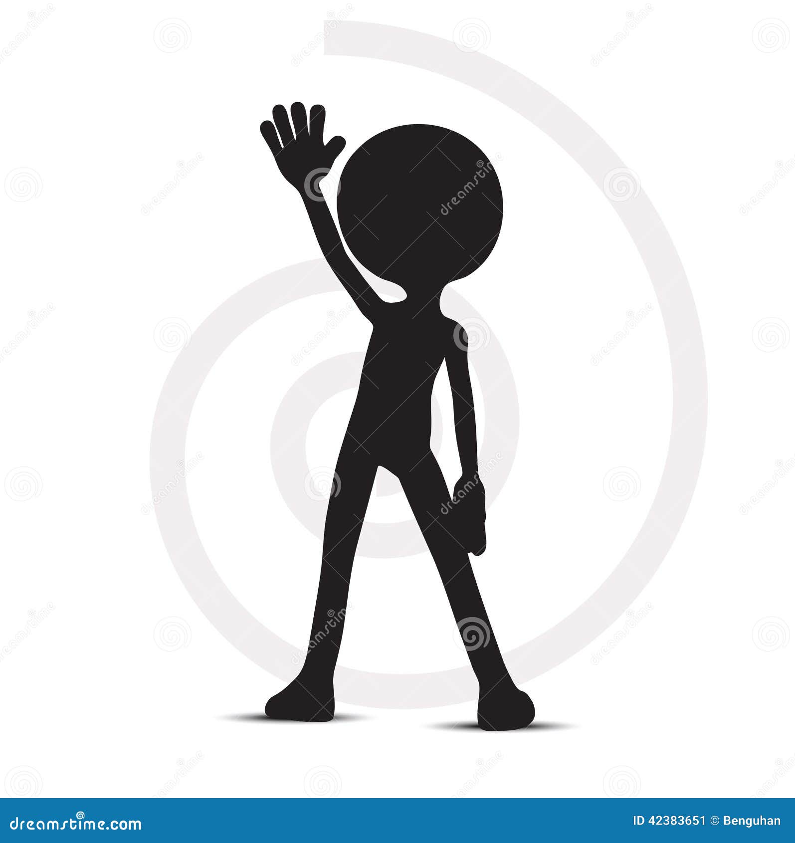 3d Man with One Hand Raised Stock Illustration - Illustration of ...