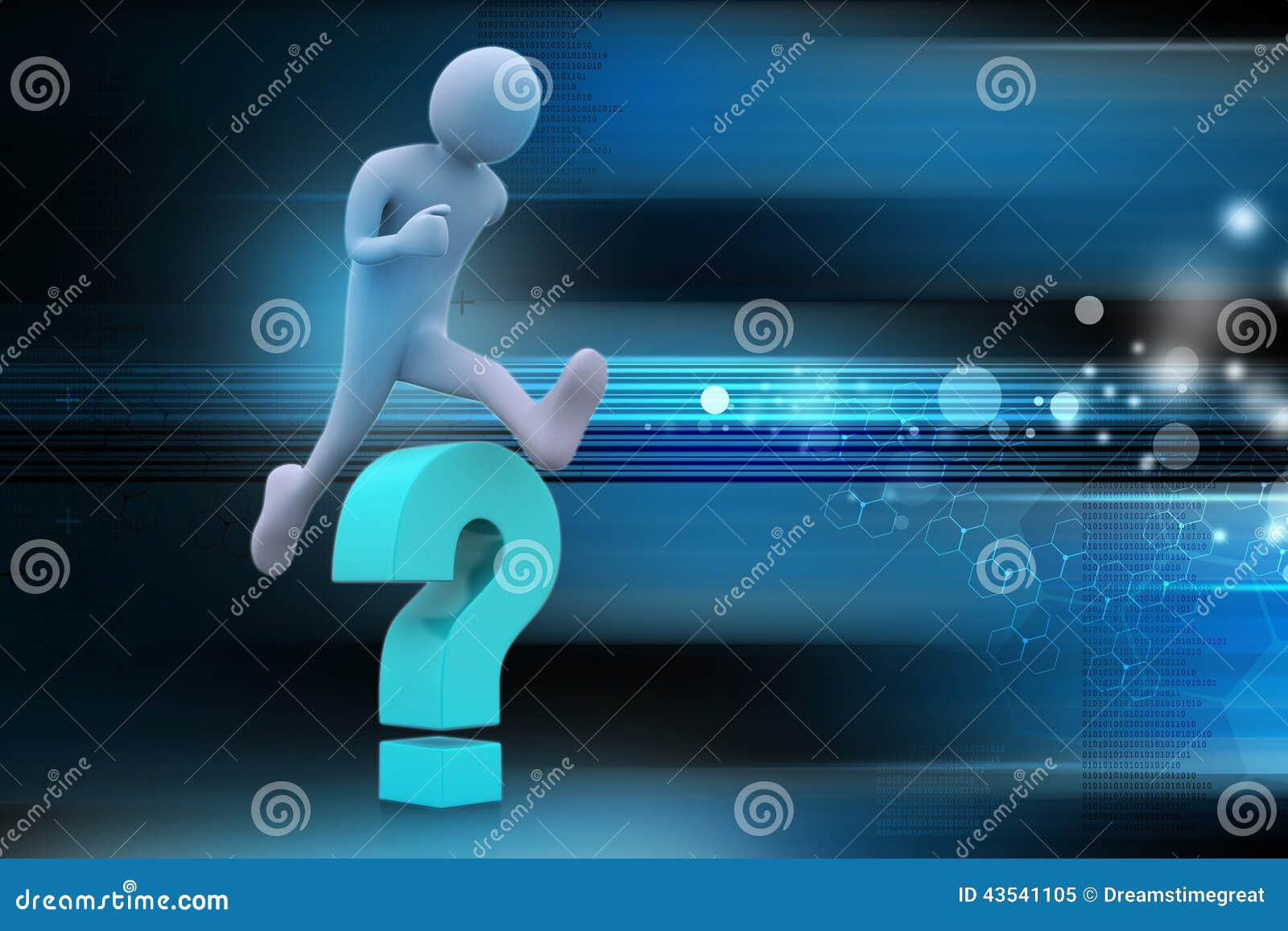 3d Man Overcome the Problem Stock Illustration - Illustration of person ...