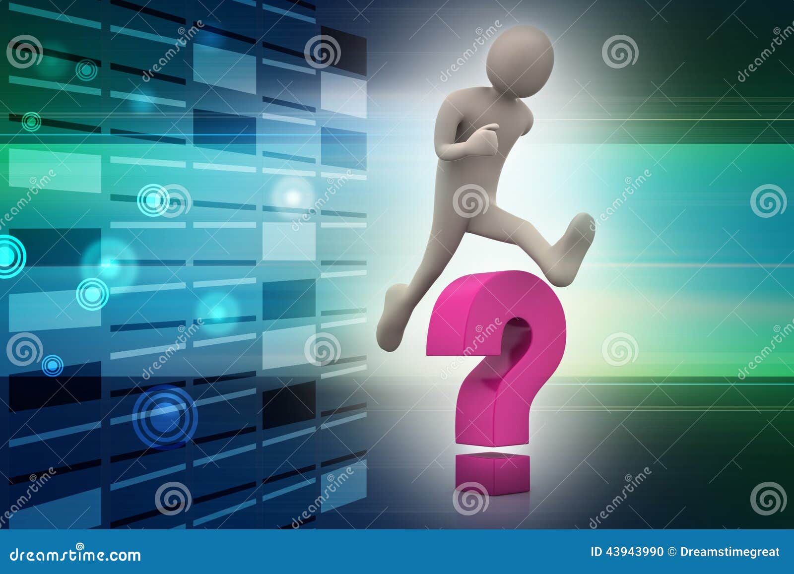 3d Man Overcome the Problem Stock Illustration - Illustration of ...