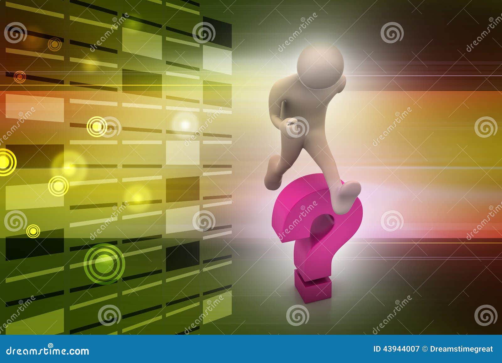 3d Man Overcome the Problem Stock Illustration - Illustration of goal ...