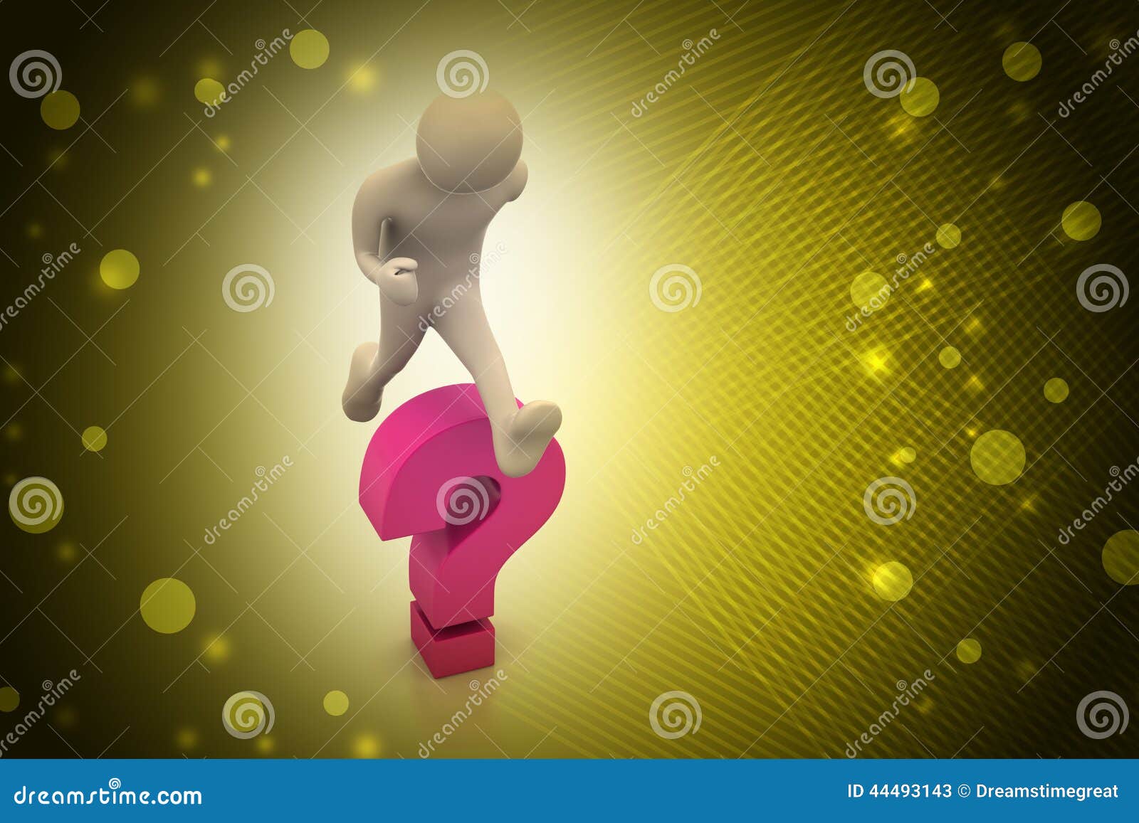 3d Man Overcome the Problem Stock Illustration - Illustration of ...