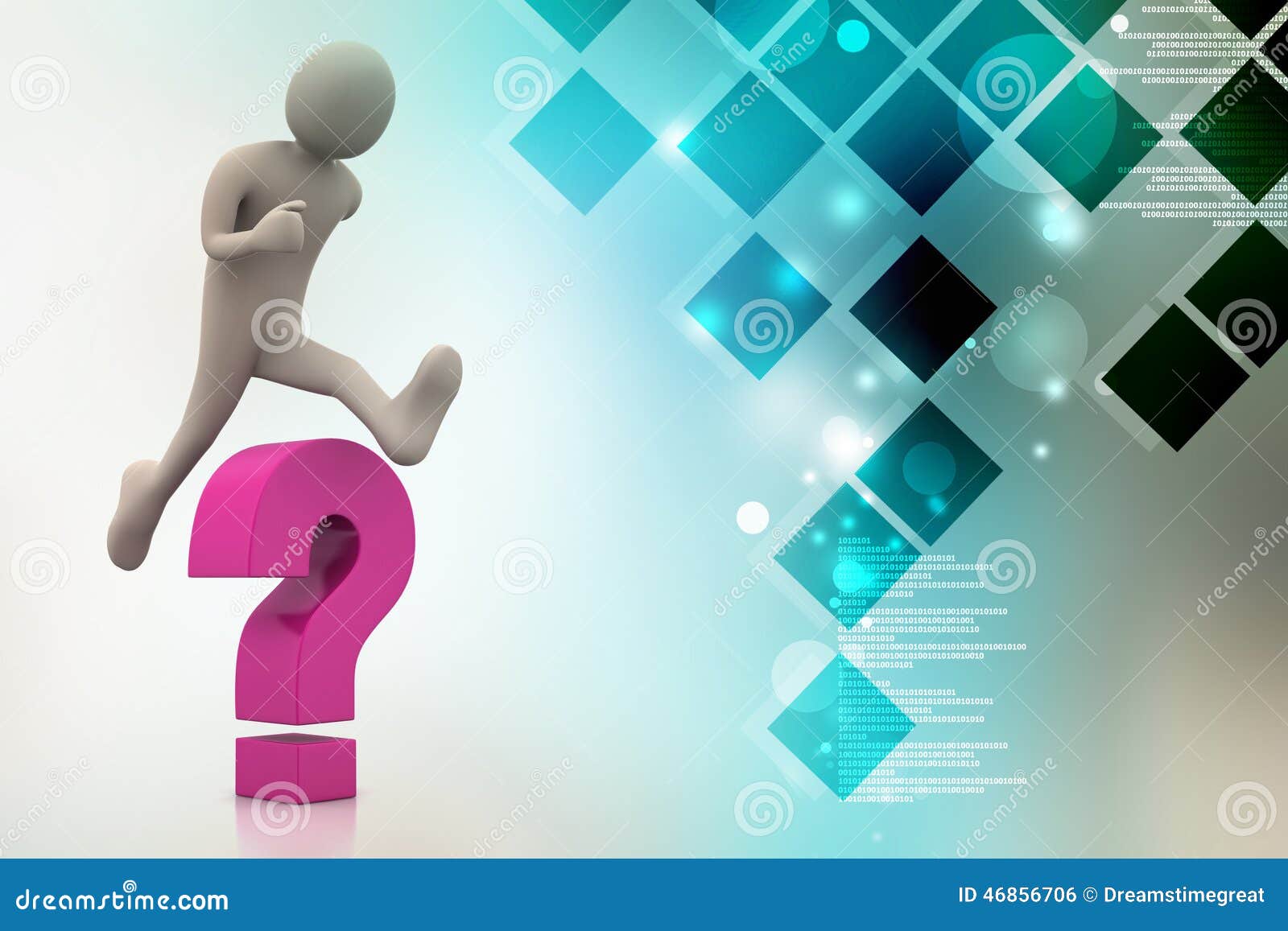 3d Man Overcome the Problem Stock Illustration - Illustration of human ...