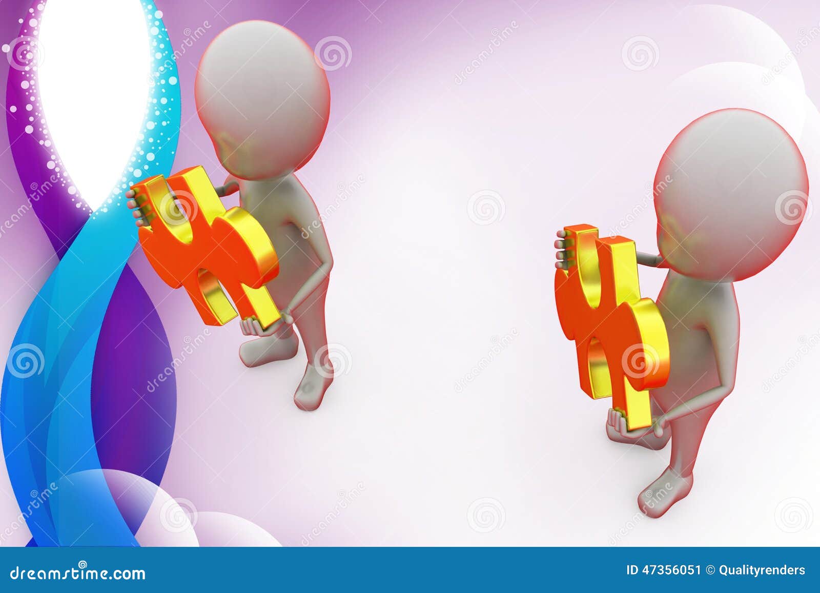3d Man Partnership Illustration Stock Illustration - Illustration of ...