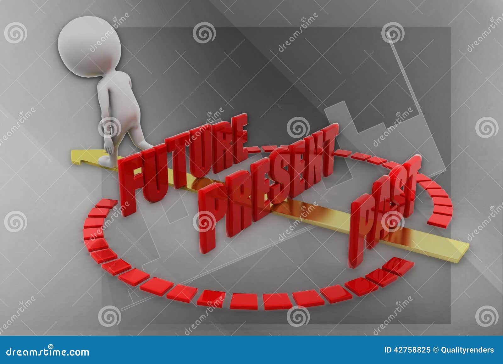 3d Man Past Present Future Illustration Stock Illustration ...