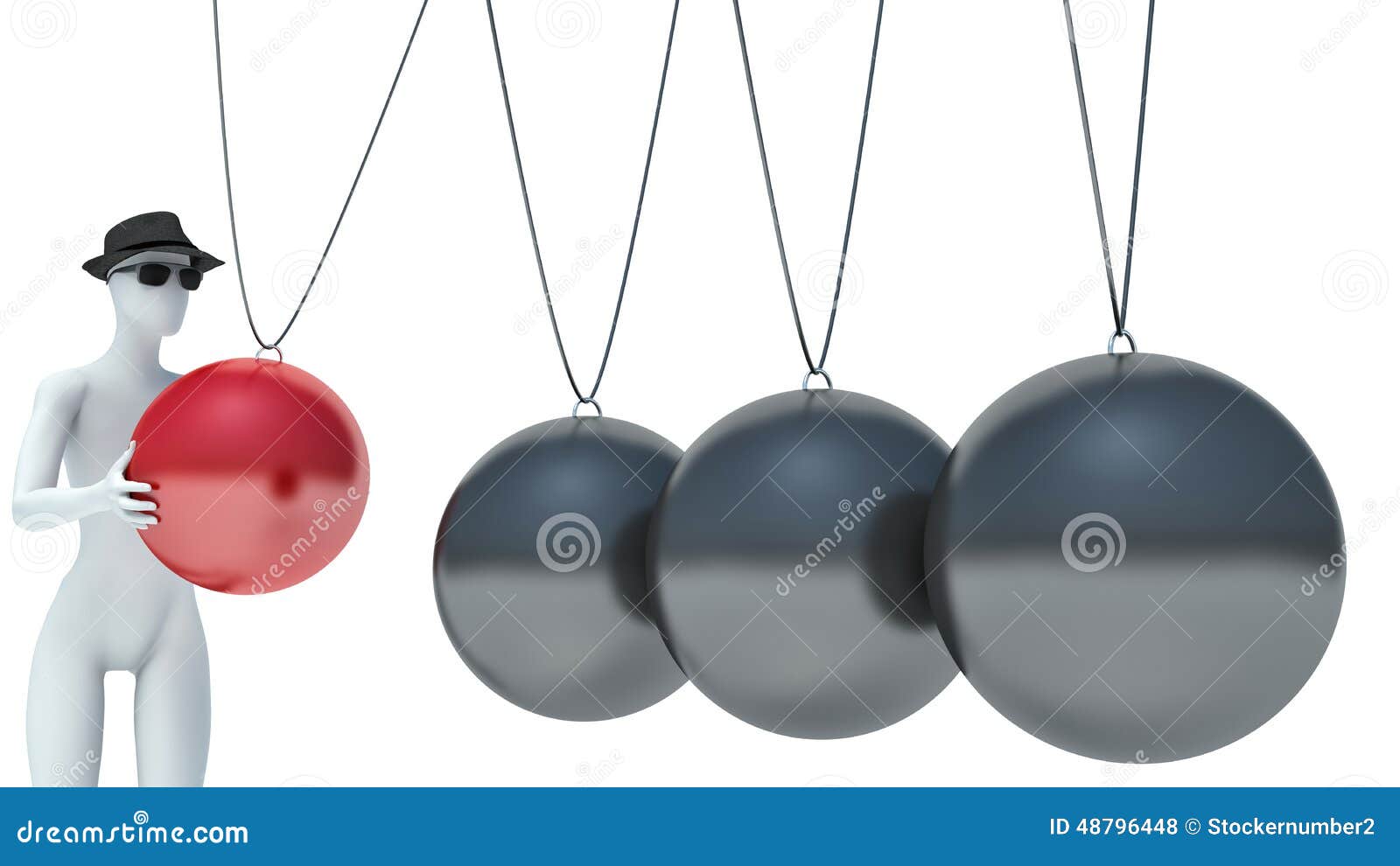 3d man and the Pendulum stock illustration. Illustration of people ...