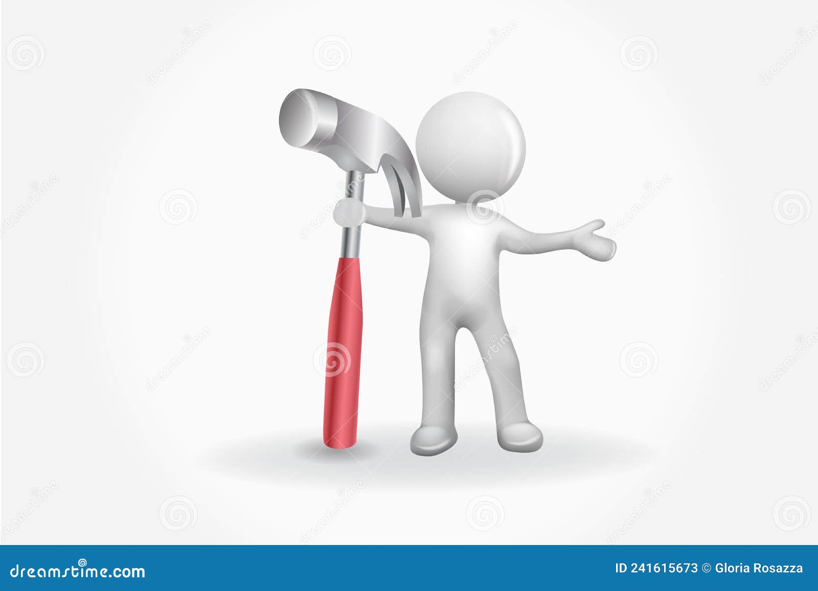 3D Man People with a Hammer Vector Logo Design Stock Vector ...