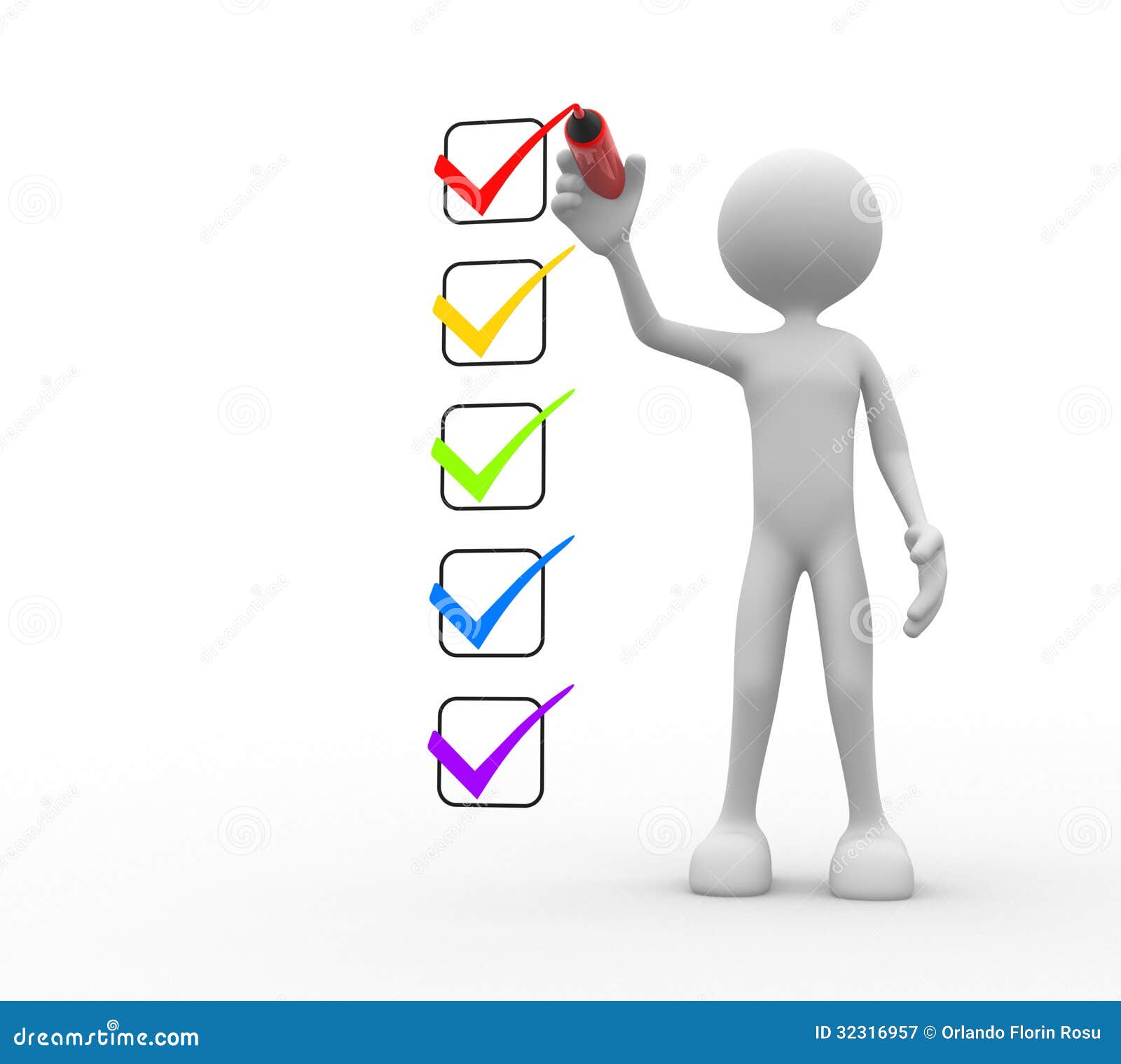 3d Man, Person And A Checklist. Royalty-Free Stock Photo ...
