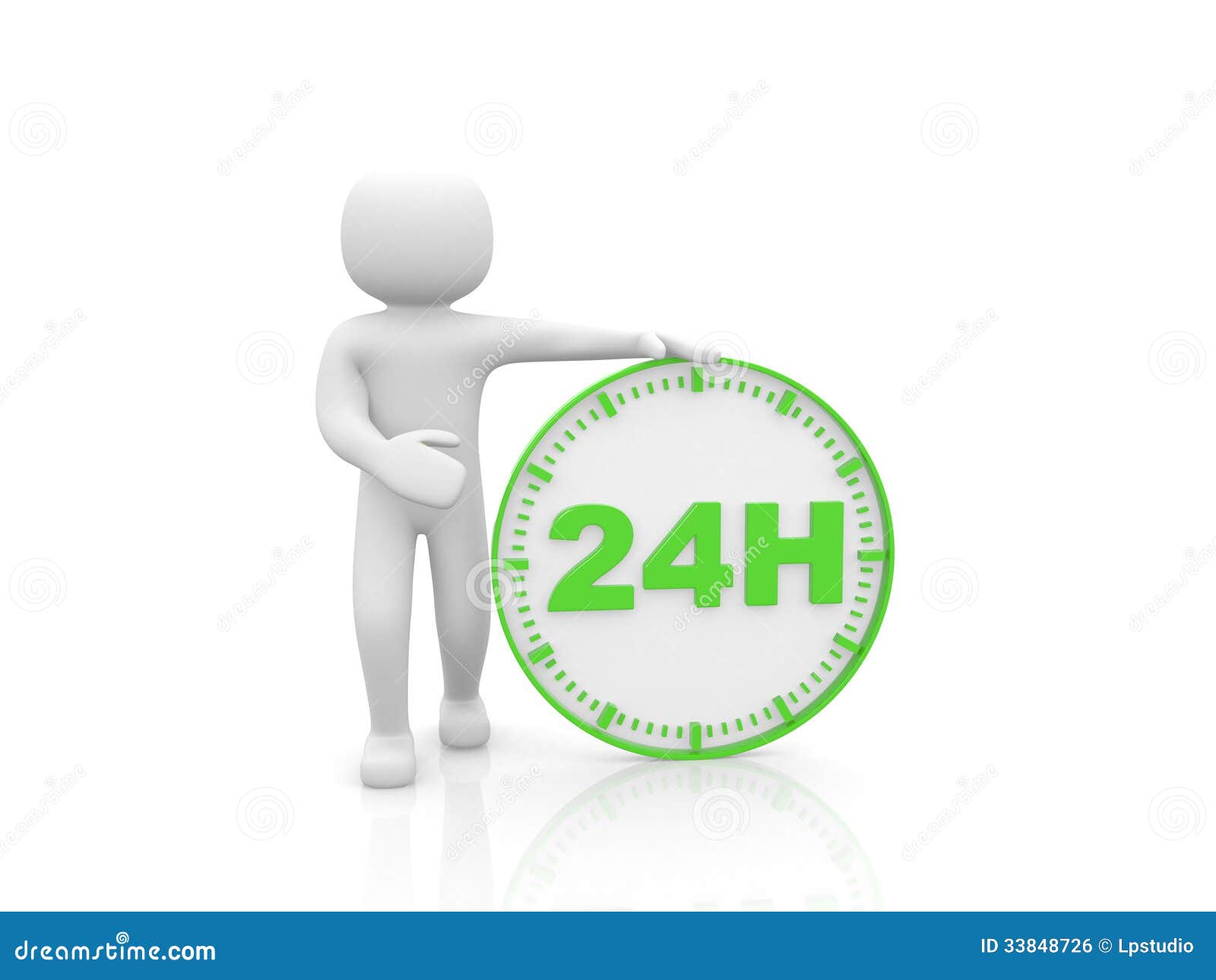 3d Man - Person And A Clock Stock Photography | CartoonDealer.com #33848726