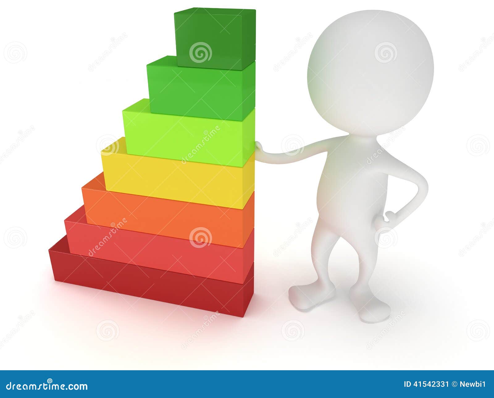3D Man Person and Energy Efficiency Chart Stock Illustration ...
