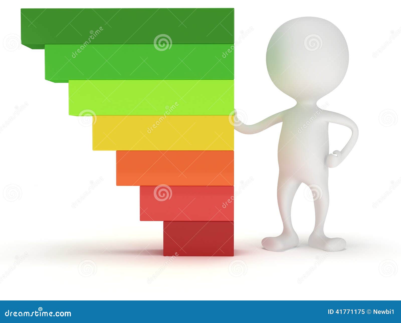 3D Man Person and Energy Efficiency Chart Stock Illustration ...