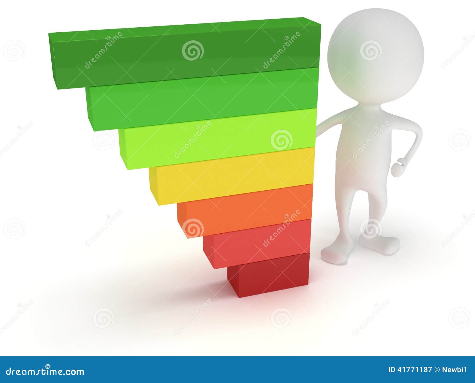 3D Man Person and Energy Efficiency Chart Stock Illustration ...