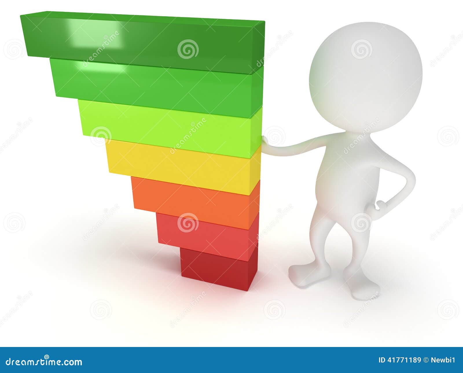 3D Man Person and Energy Efficiency Chart Stock Illustration ...