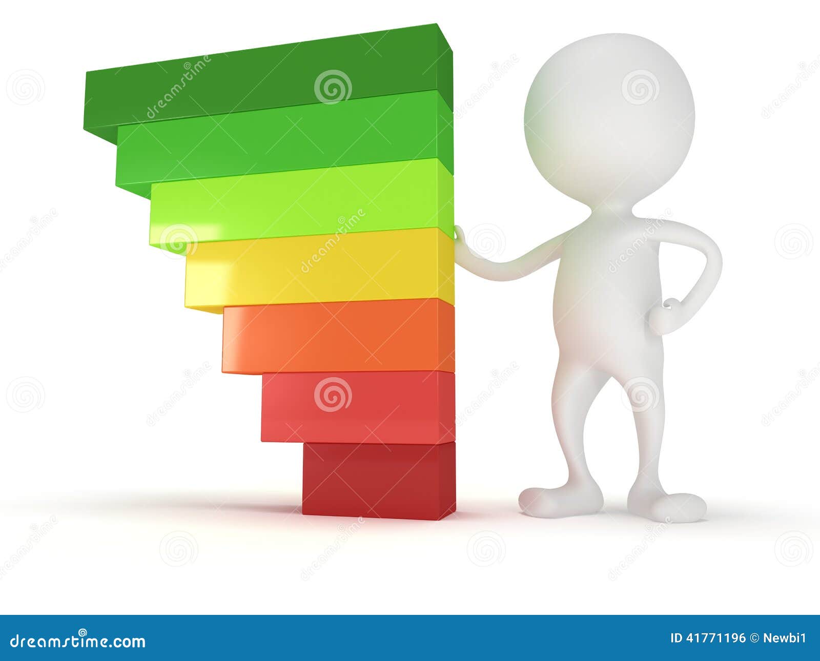 3D Man Person and Energy Efficiency Chart Stock Illustration ...