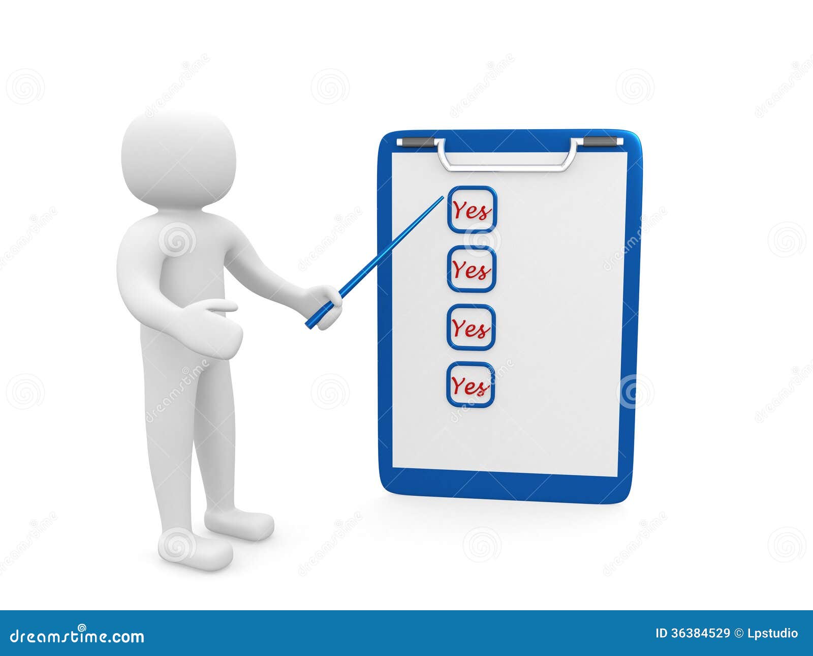 3d Man - Person is Explaining the Note Stock Illustration ...