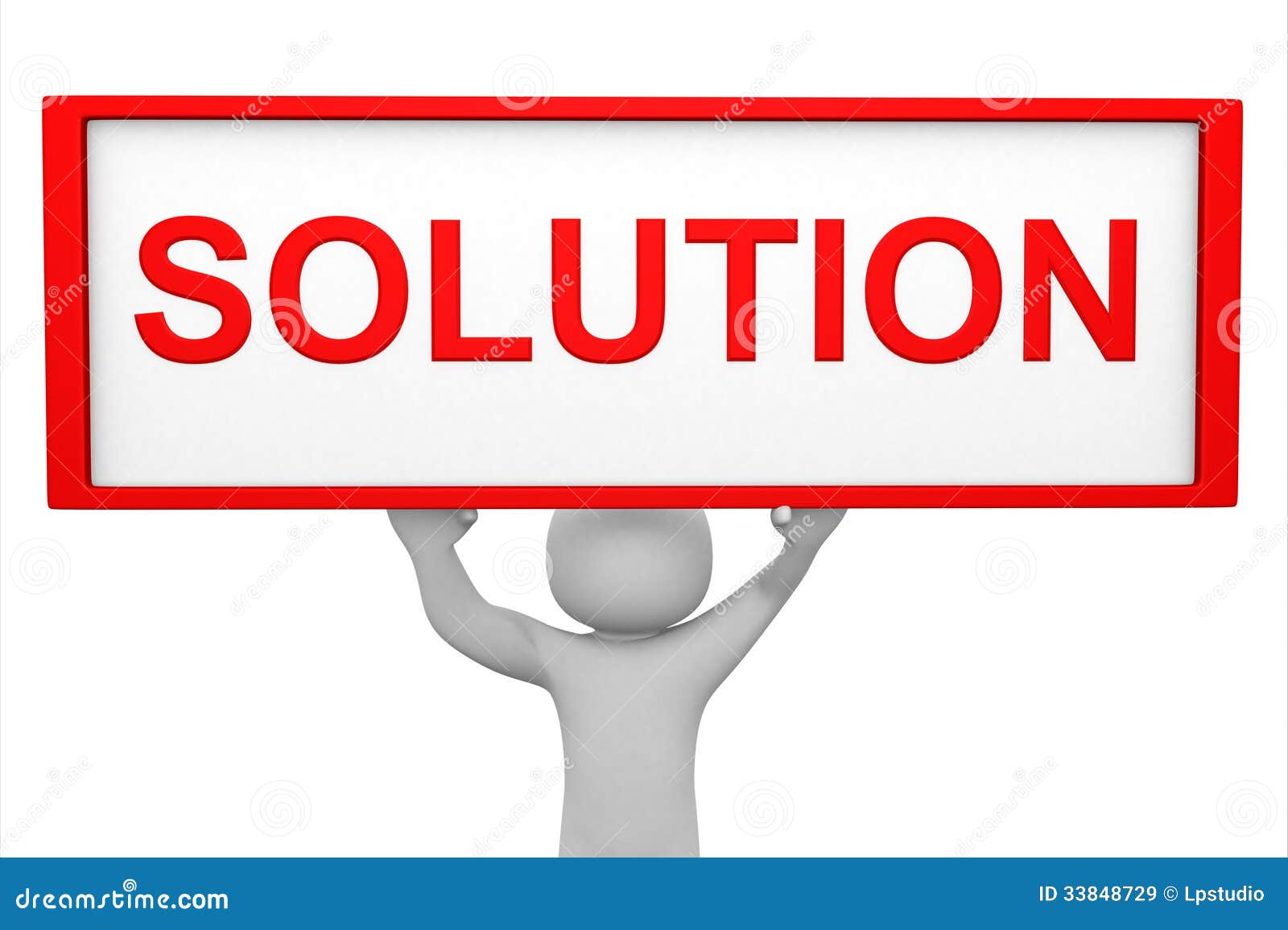 3d Man - Person and Word Solution Stock Illustration - Illustration of ...