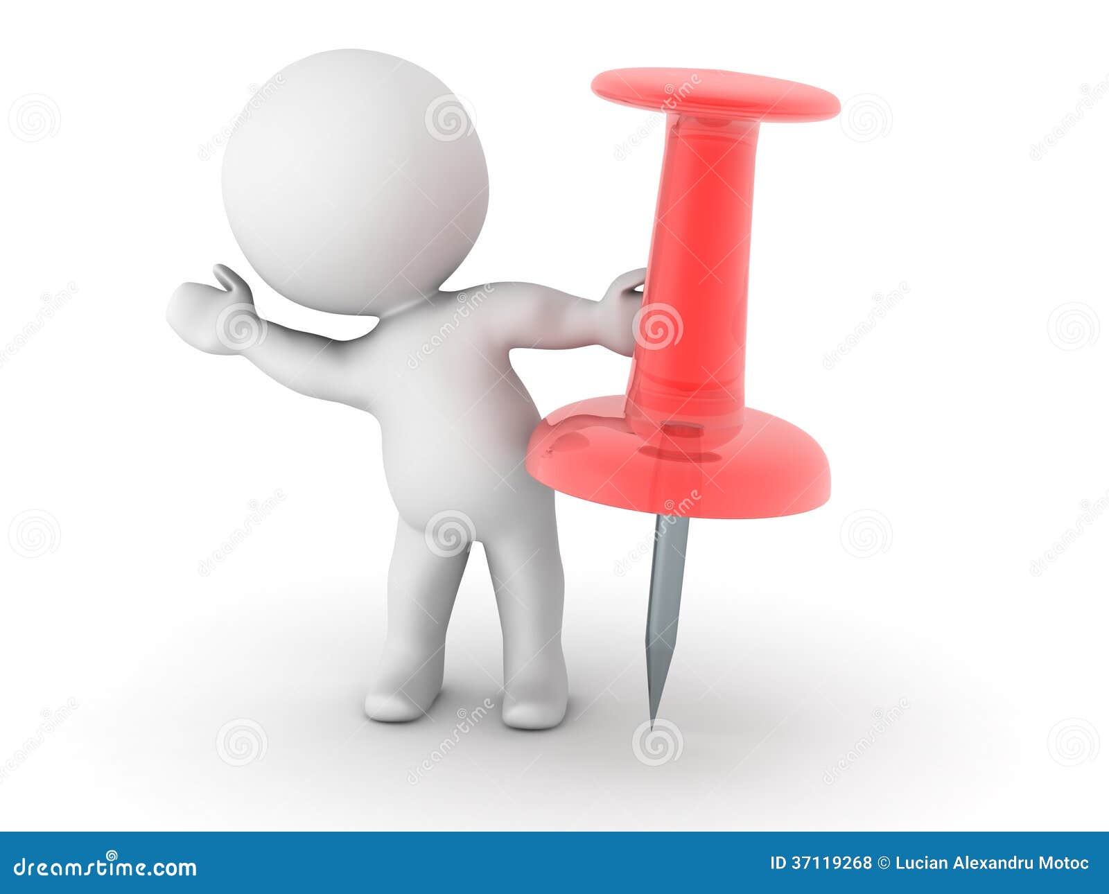 3D man and pin stock illustration. Illustration of board - 37119268