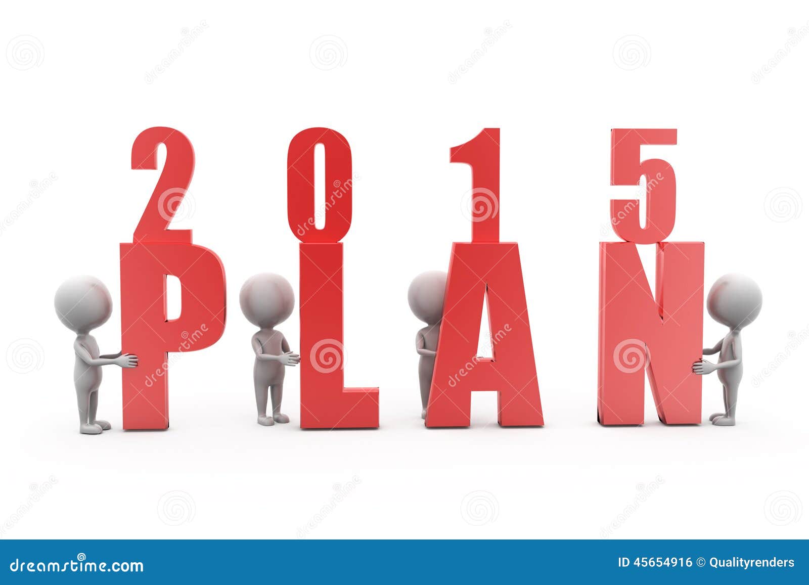 3d Man Plan of 2015 Concept Stock Illustration - Illustration of ...