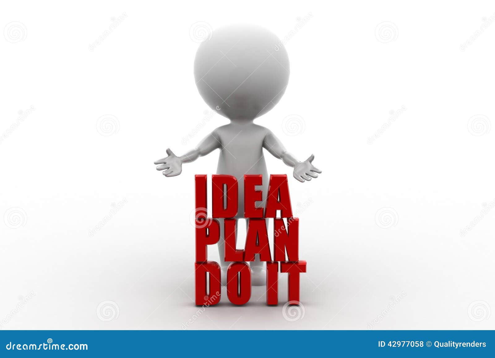 3d man plan do it stock illustration. Illustration of grow - 42977058