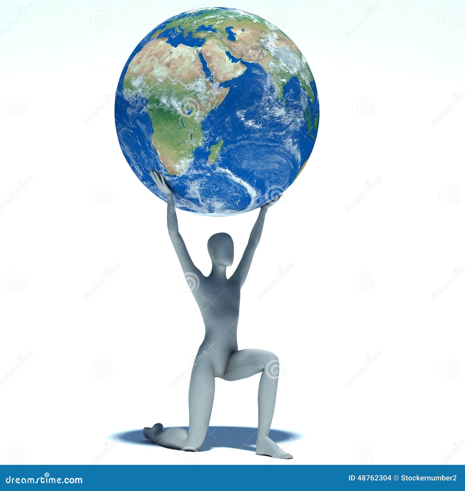 3d man and planet stock illustration. Illustration of atlas - 48762304