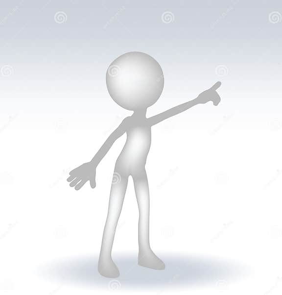 3d man pointing stock vector. Illustration of hand, showing - 39368146