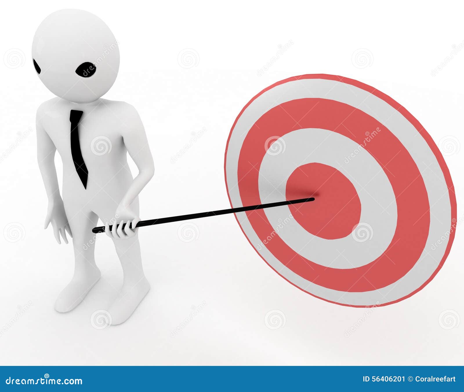3d Man Pointing Presentation Stick on Red and White Target Board ...