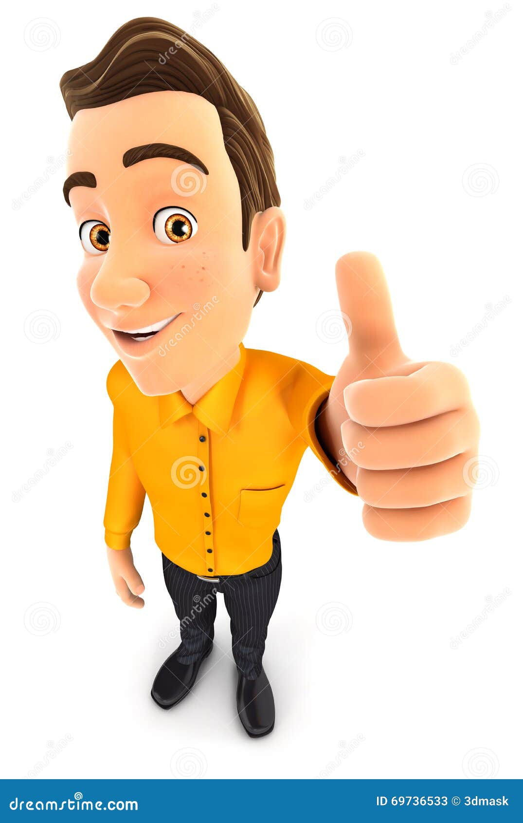 3d Man Positive Pose With Thumb Up Royalty-Free Stock Photo ...