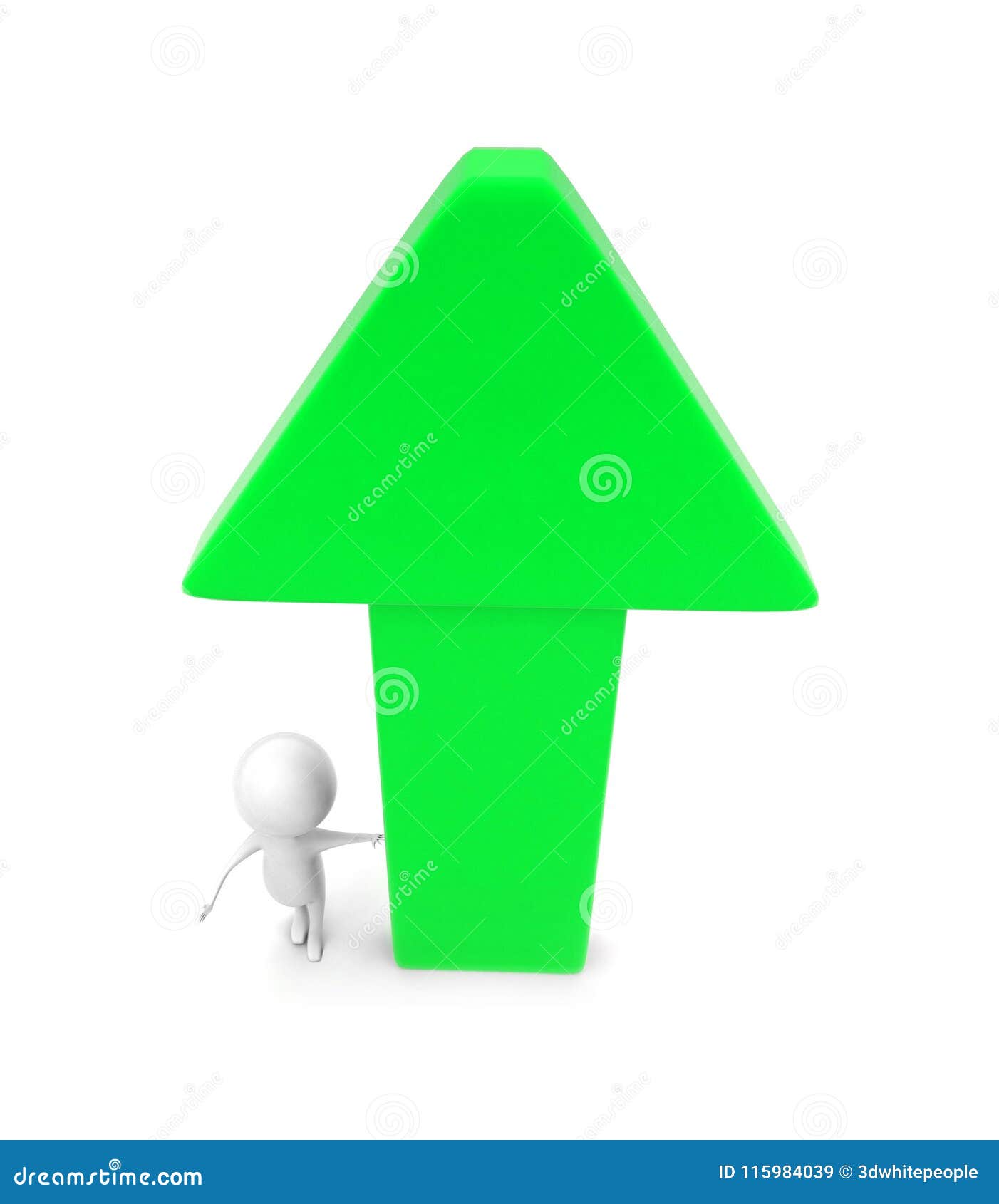3d Man Presenting a Arrow Concept Stock Illustration - Illustration of ...