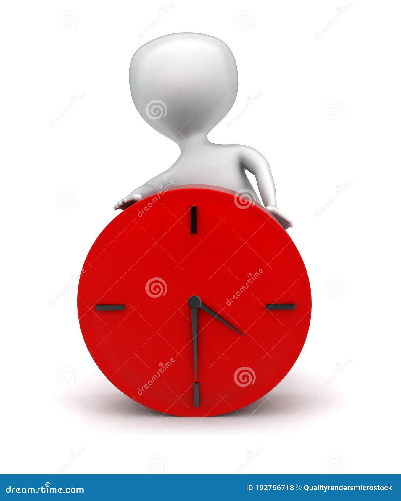 3d Man Presenting Clock Concept Stock Illustration - Illustration of ...