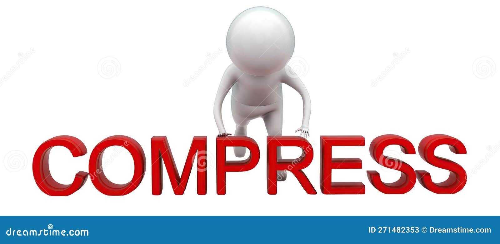 3d Man Presenting Compress Text Concept Stock Illustration ...